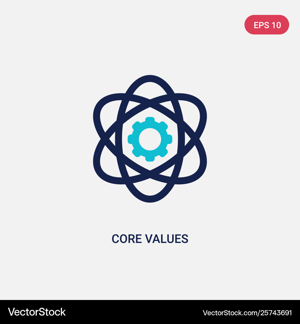 Core Values Icon - Blue & White Royalty Free Vector
