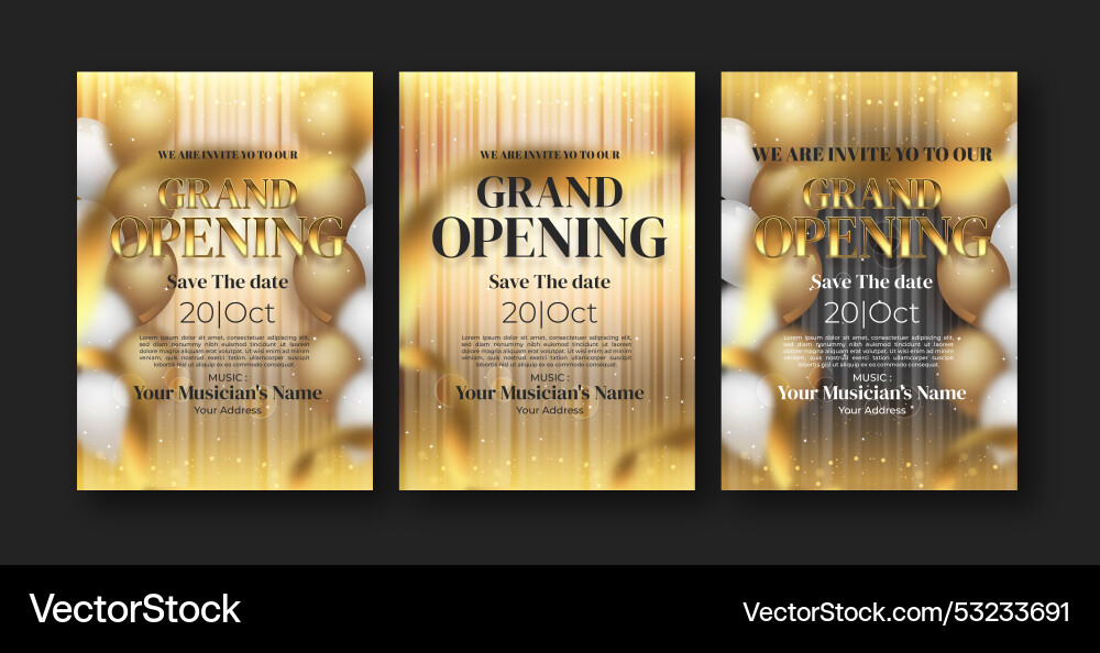 Grand opening ceremony invitation or flyer design Vector Image