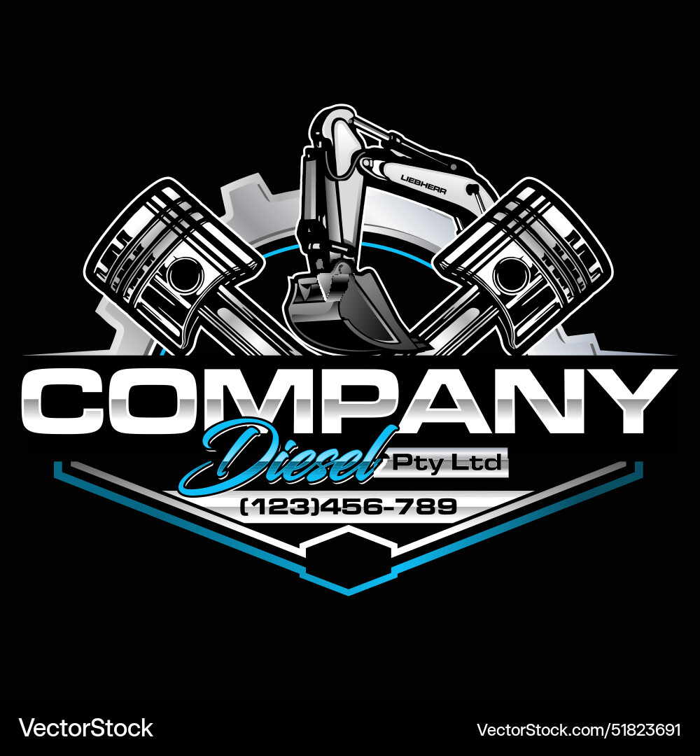 Logo template for excavator mechanical service Vector Image