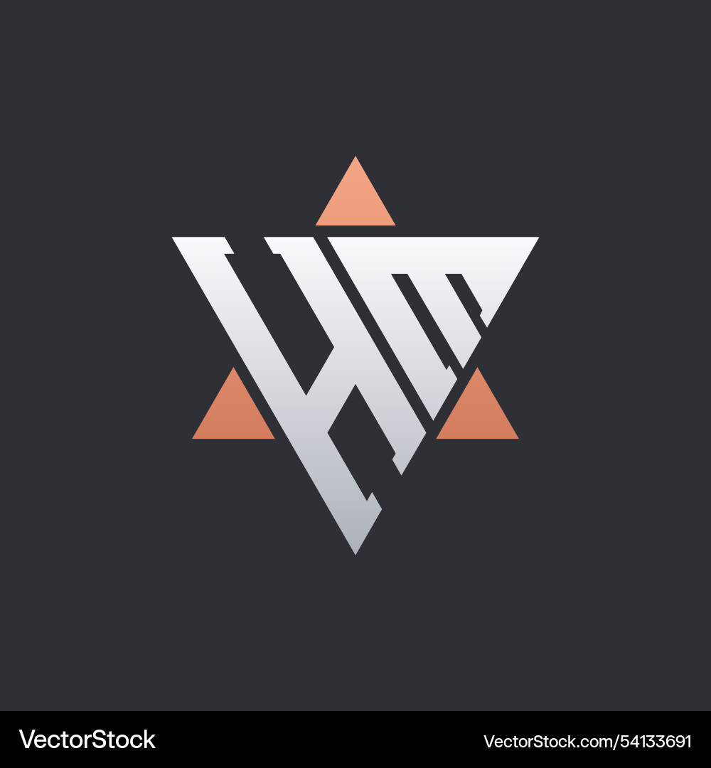 Modern hm letter logo design with geometric Vector Image