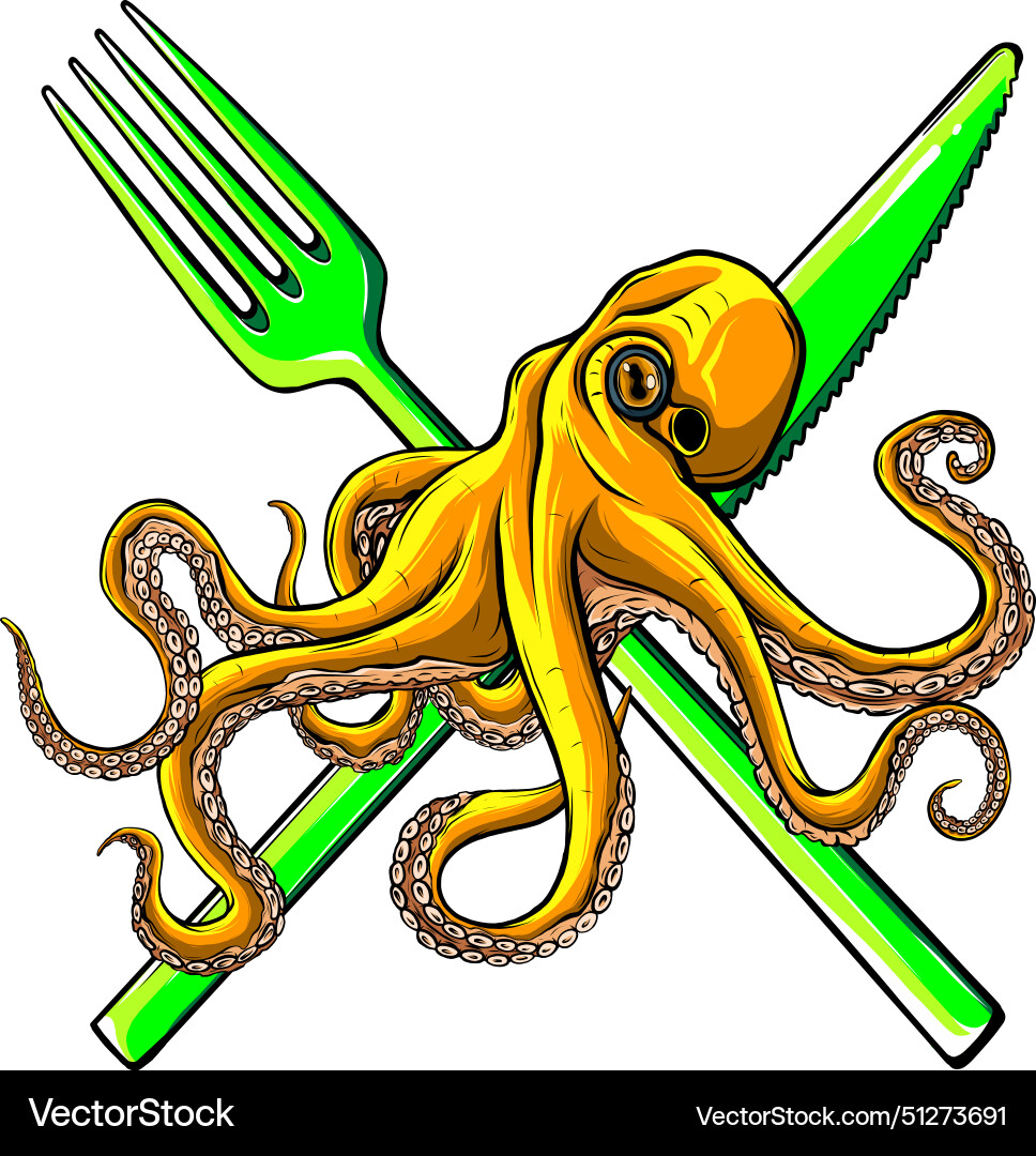 Octopus onwhite background digital Royalty Free Vector Image