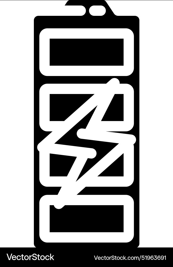 Pre charged label product caution glyph icon Vector Image