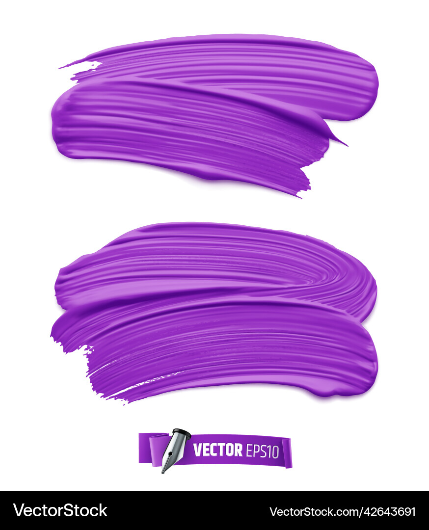 Realistic paint brush strokes Royalty Free Vector Image