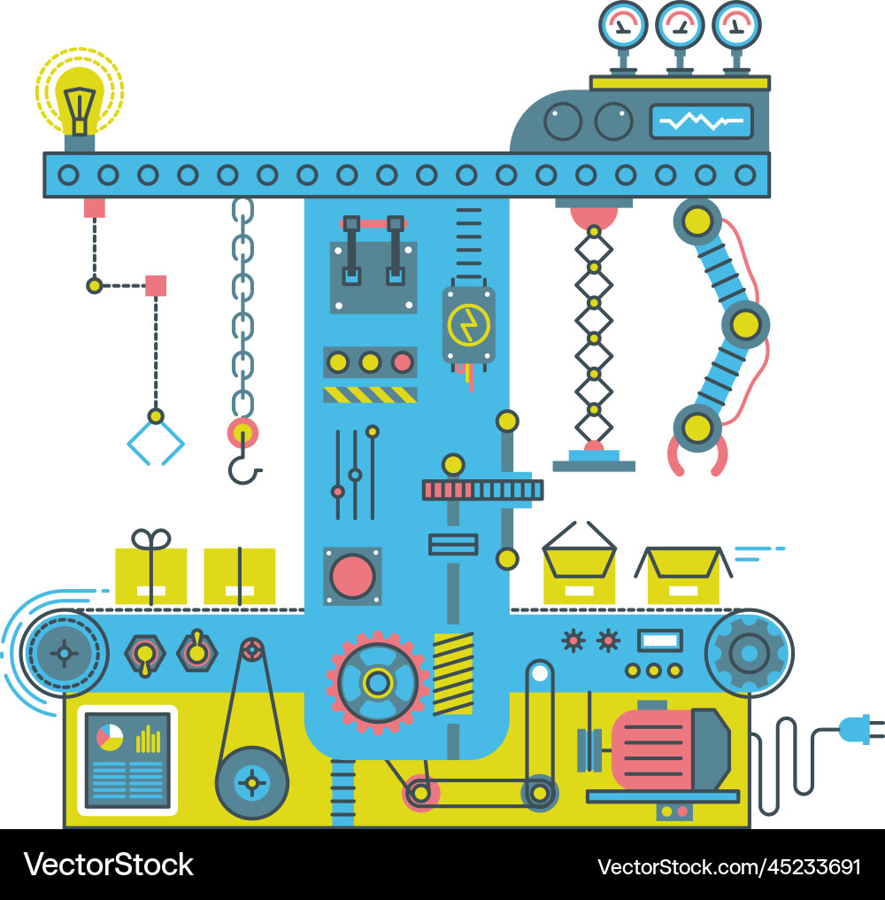 Robotic Industrial Automation Royalty Free Vector Image