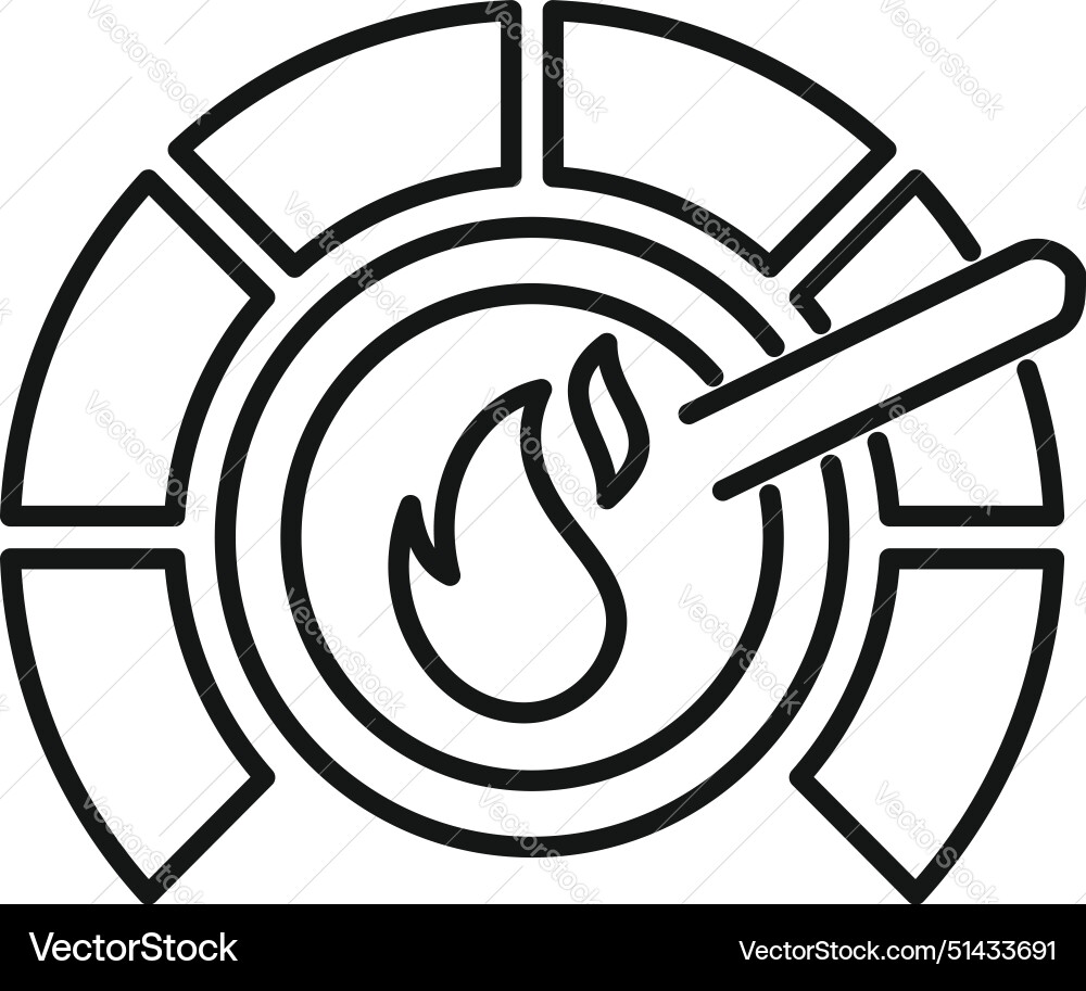 Simple fire and matchstick icon Royalty Free Vector Image