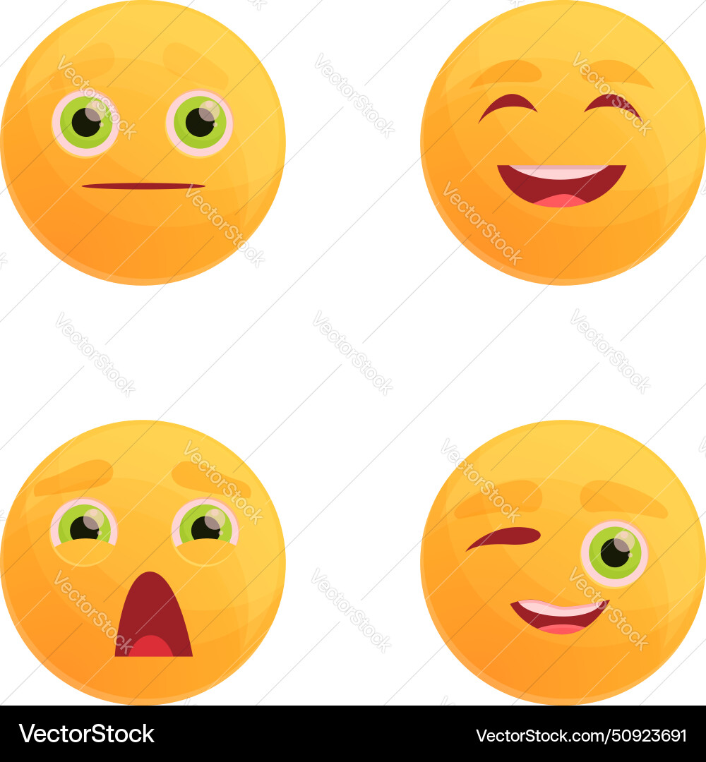 Smiley icons set cartoon Royalty Free Vector Image