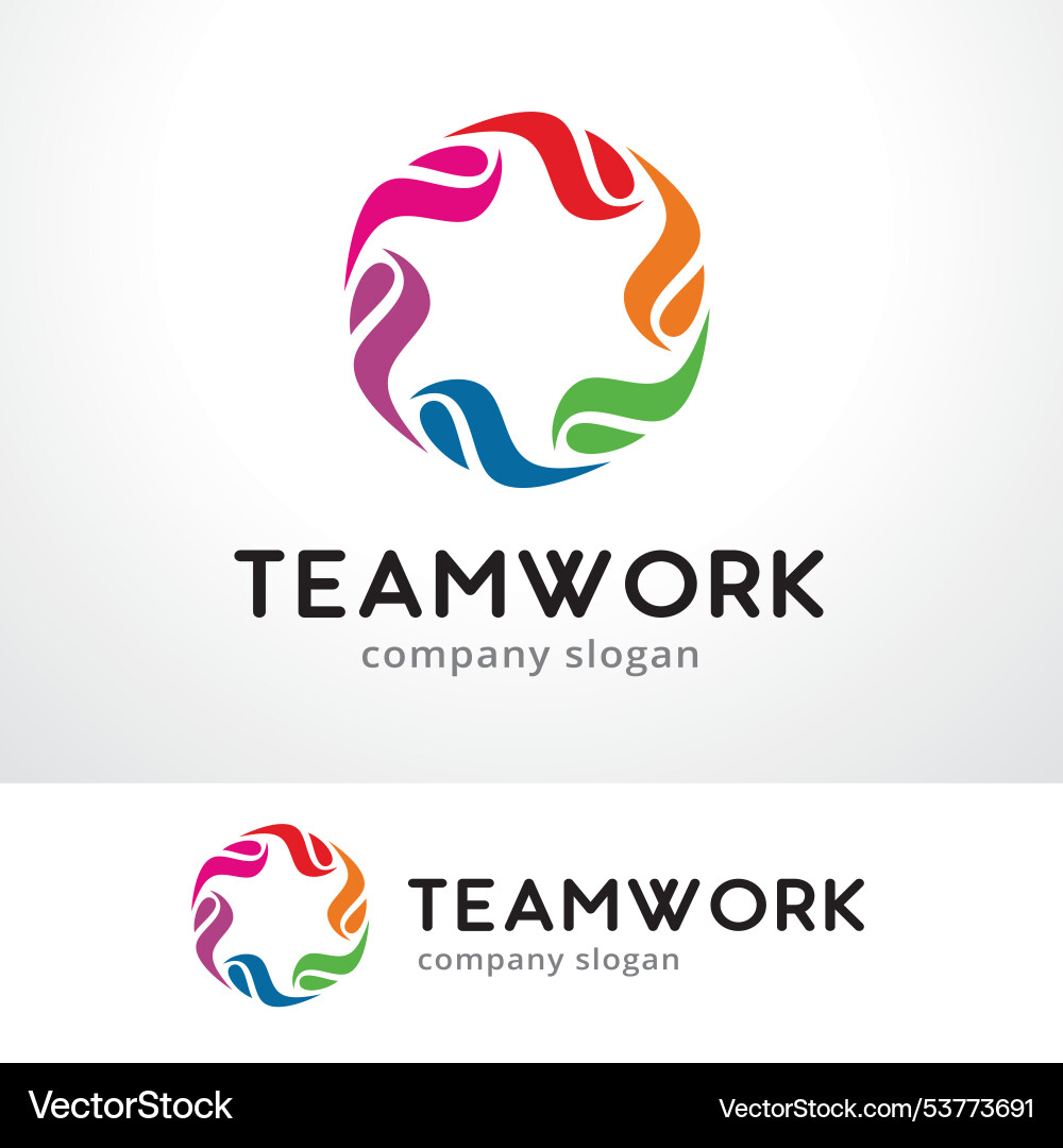 Team work logo template design emblem Royalty Free Vector