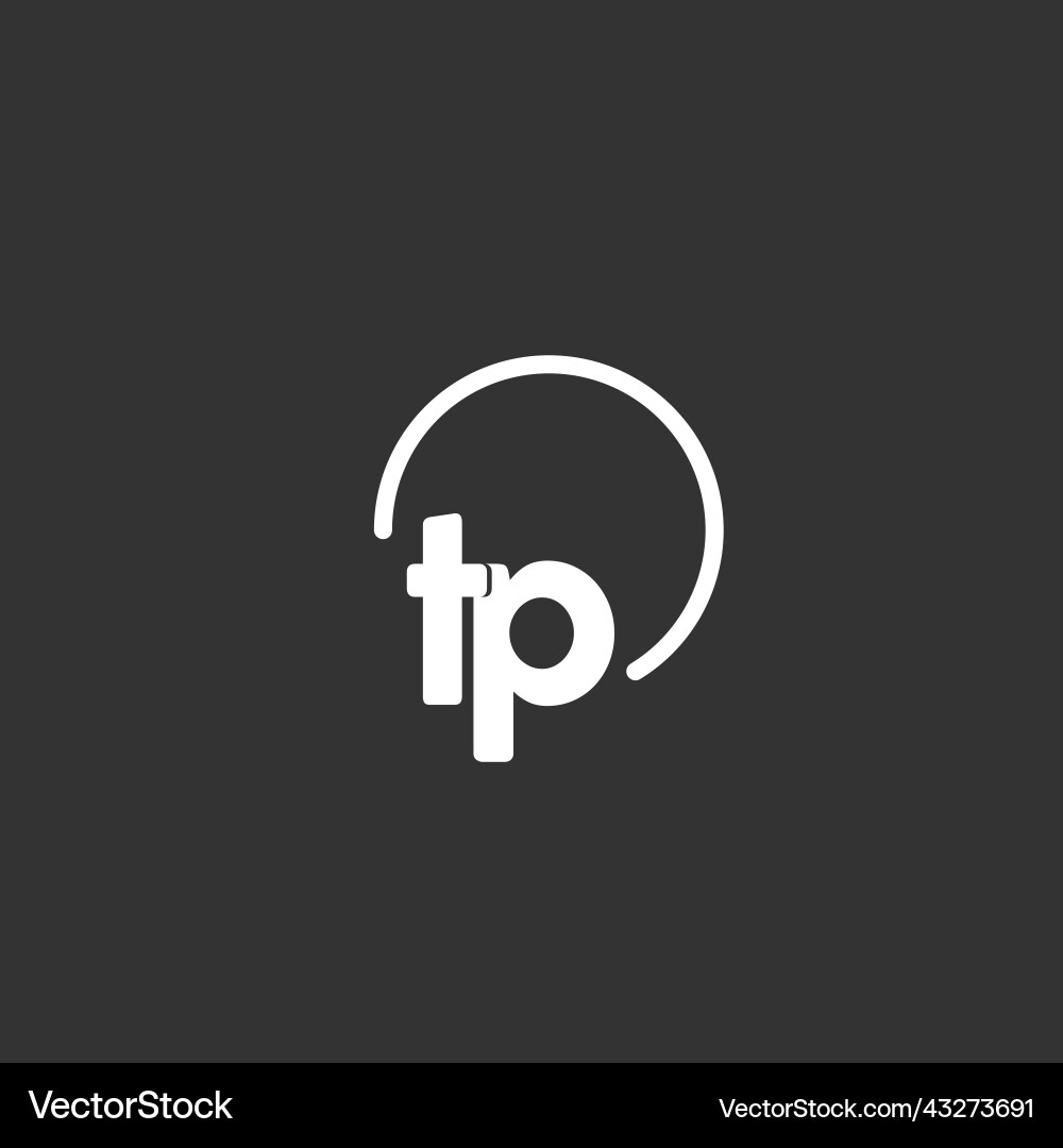 Tp initial logo with rounded circle Royalty Free Vector