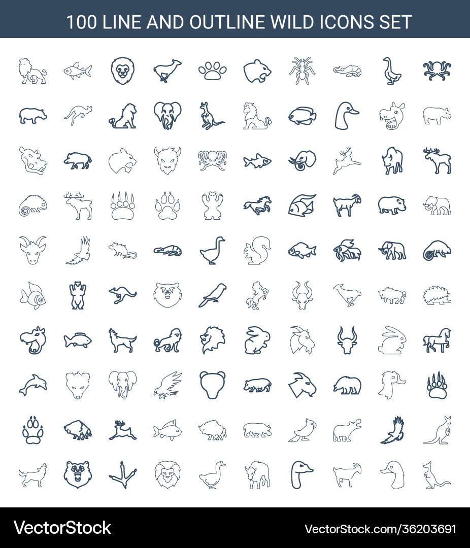 Wild icons Royalty Free Vector Image - VectorStock