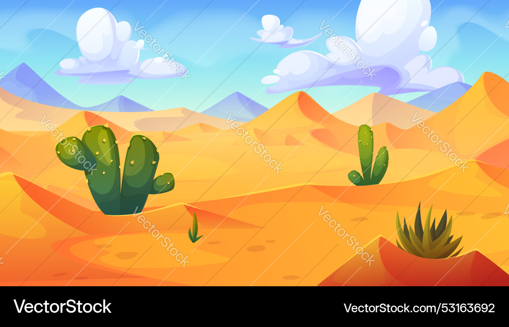 Arabian or egyptian desert landscape Royalty Free Vector