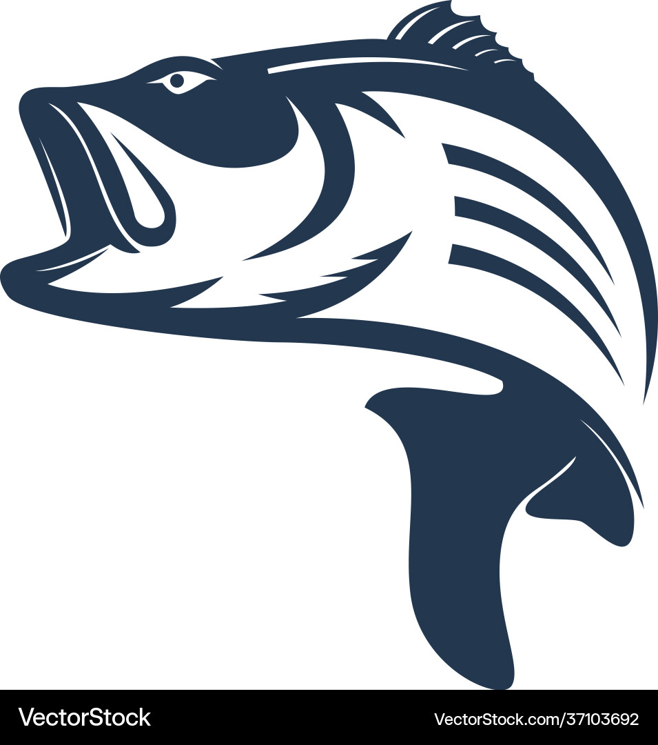 Bass fishing template Royalty Free Vector Image