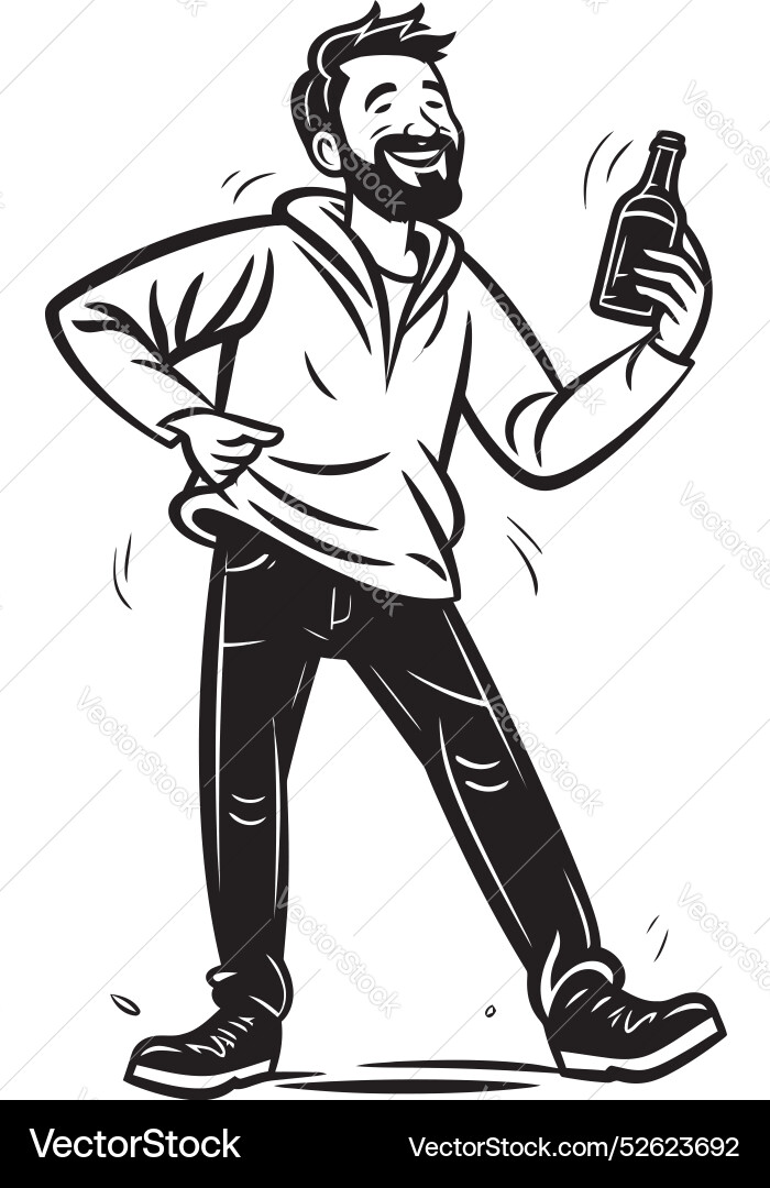 Booze bond drunken man graphics forming a special Vector Image