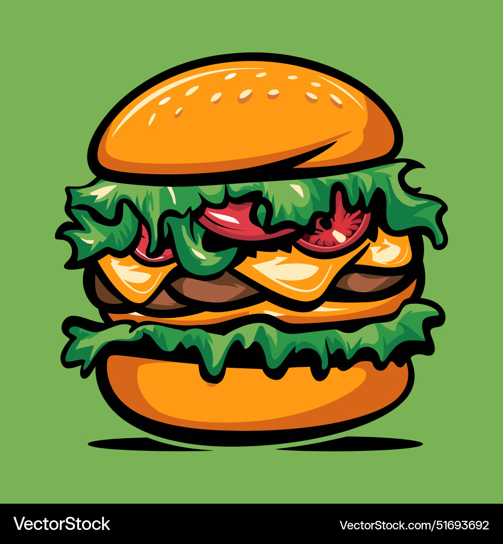 Burger art Royalty Free Vector Image - VectorStock