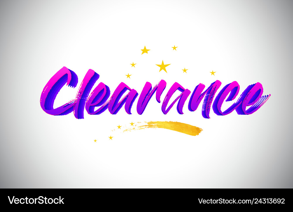Clearance purple violet word text Royalty Free Vector Image