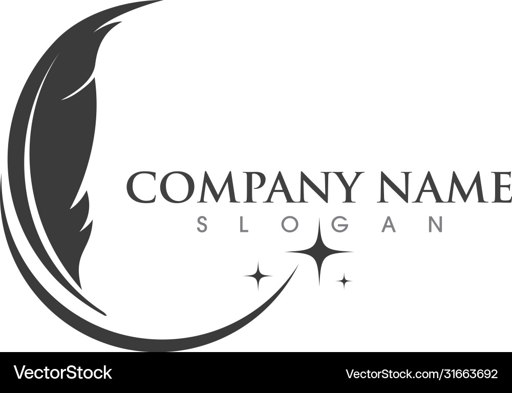 Elegant Feather Pen Icon Royalty Free Vector Image