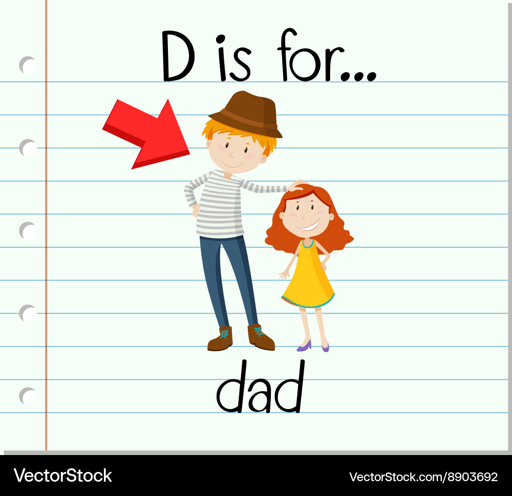 Flashcard letter d is for dad Royalty Free Vector Image