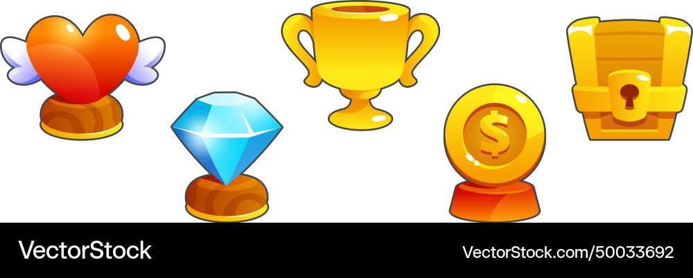 Goblet trophy on stand for game ui design Vector Image