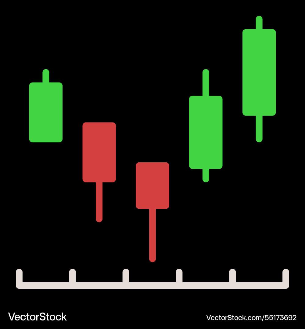Red and green candlestick chart crypto trading Vector Image