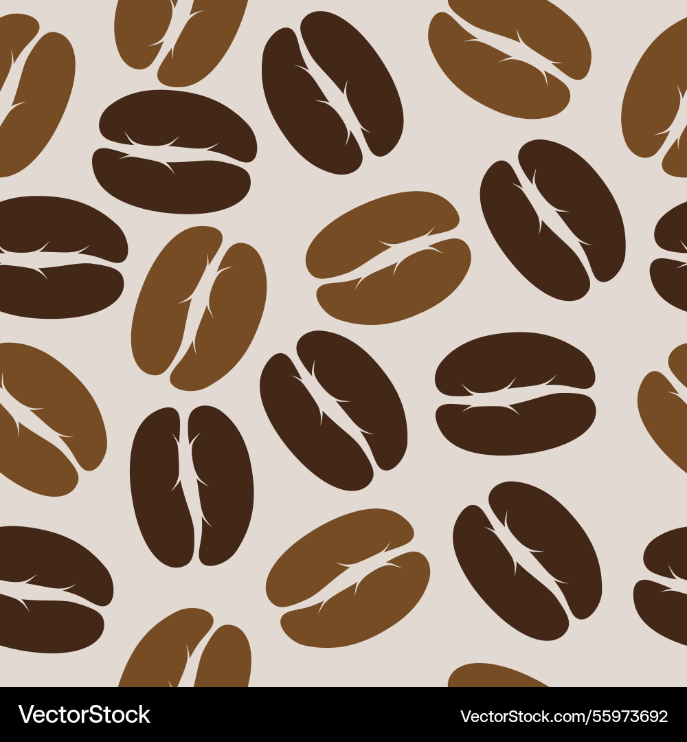 Seamless pattern of coffee beans Royalty Free Vector Image