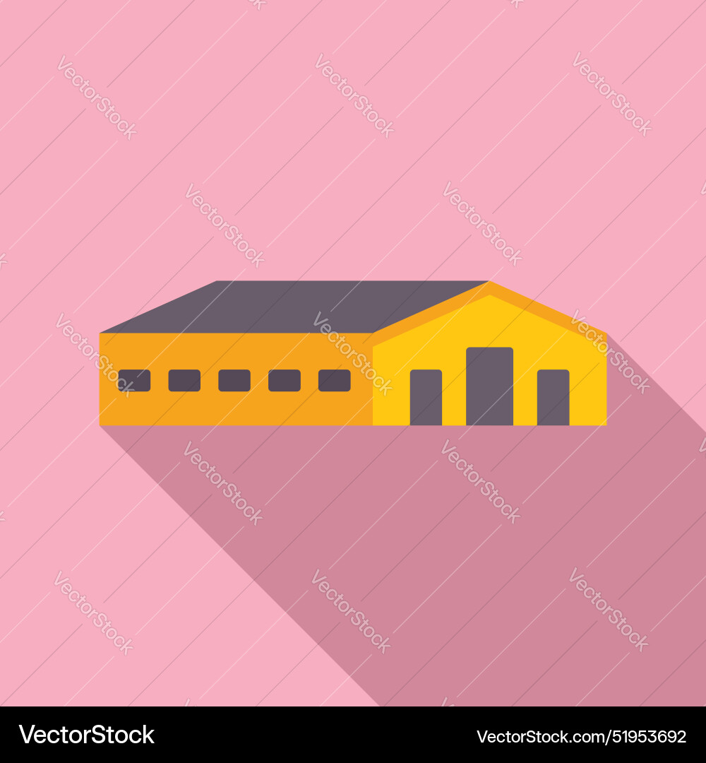 Yellow storage warehouse building showing Vector Image