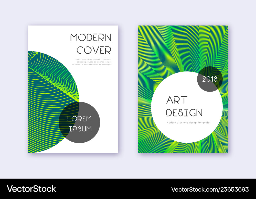 Abstract Green Cover Template Set Royalty Free Vector Image
