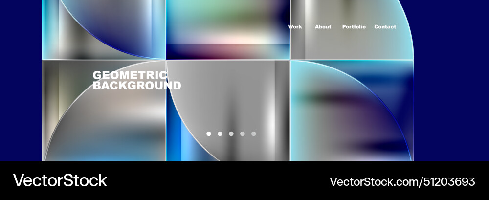 Azure circles and rectangles on a liquid glassy Vector Image