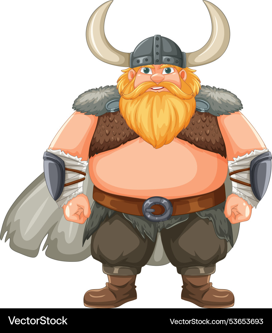 Bearded viking warrior with horned helmet Vector Image