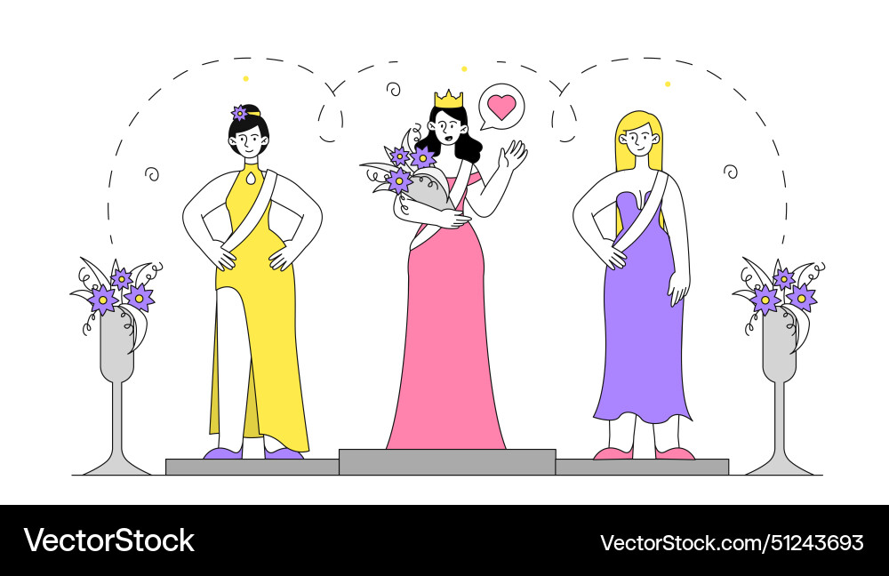 Beauty contest simple Royalty Free Vector Image