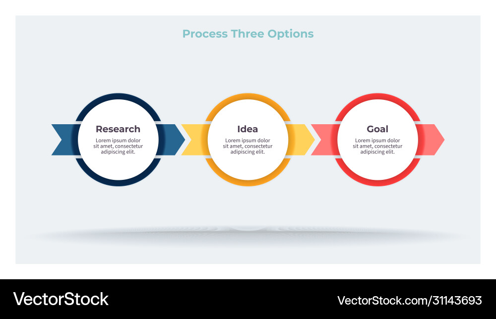 Business infographics timeline with 3 steps Vector Image