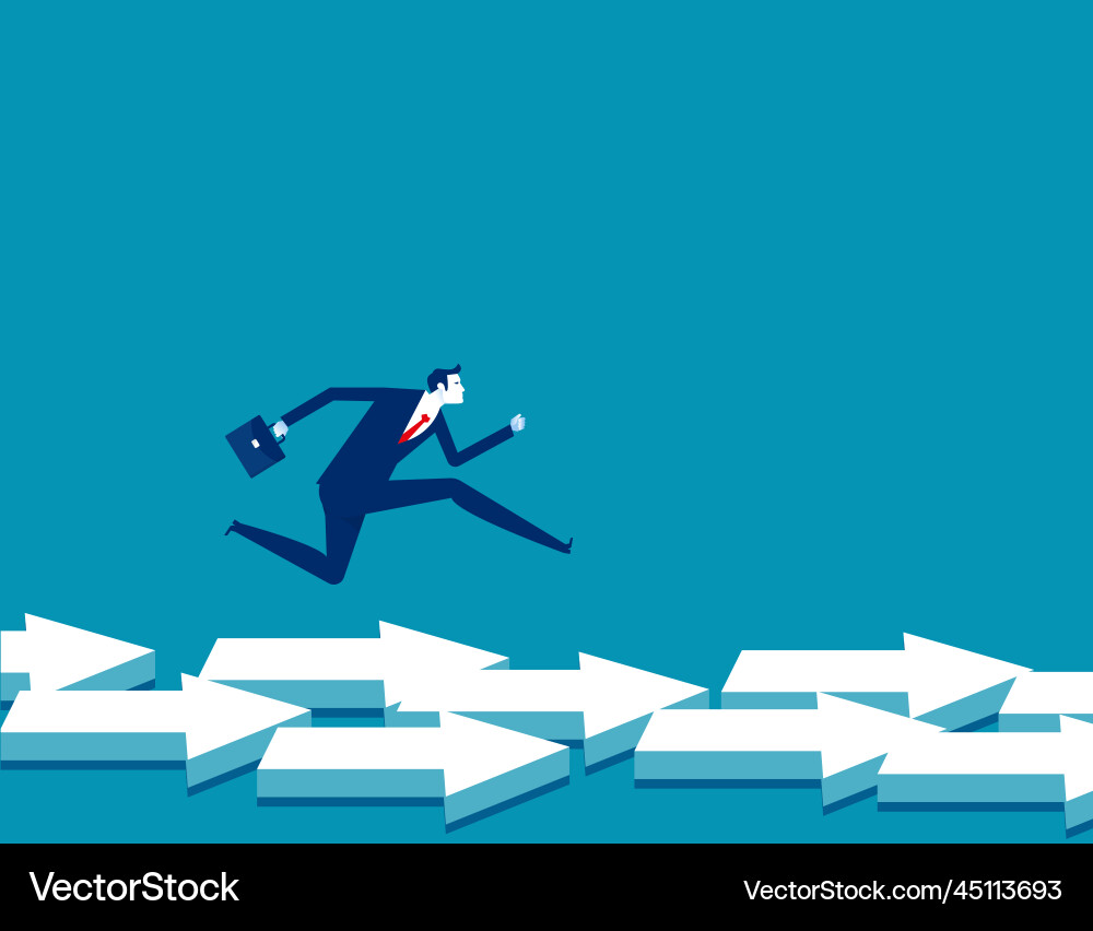 Business person run forward in the direction Vector Image