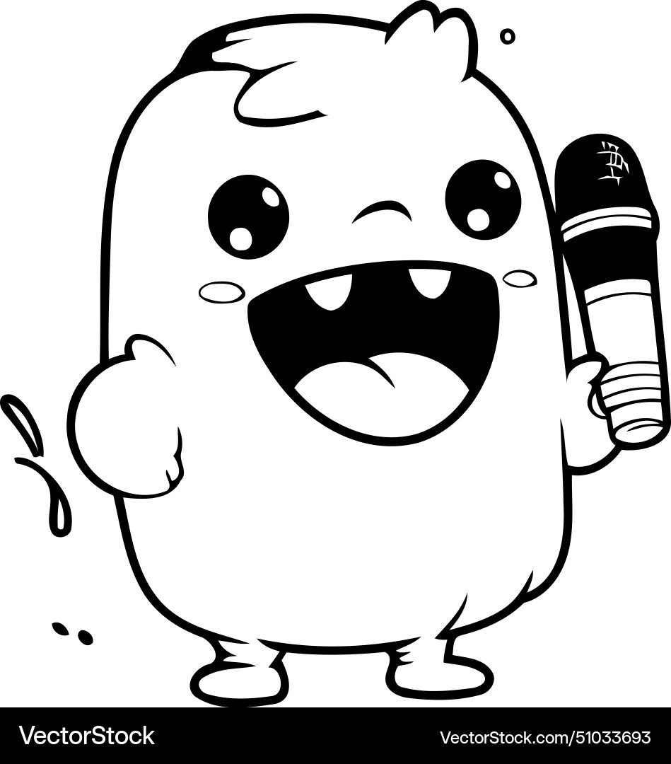 Cute kawaii microphone character Royalty Free Vector Image