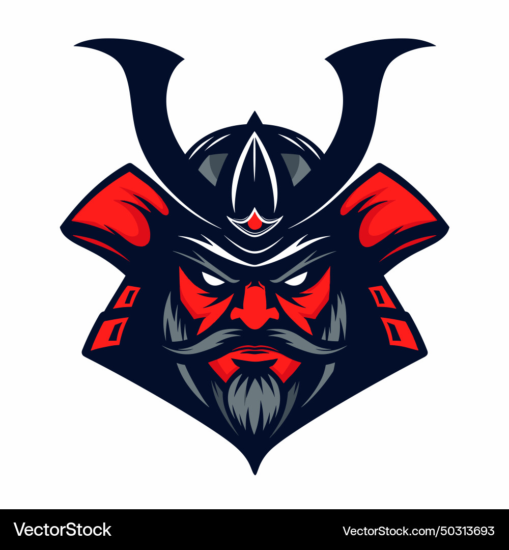 Cybernetic Samurai Logo Royalty Free Vector Image