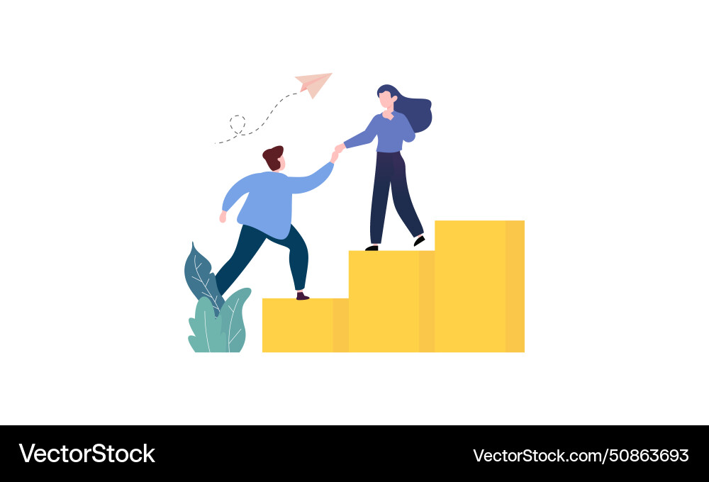 Goal-focused support and teamwork Royalty Free Vector Image