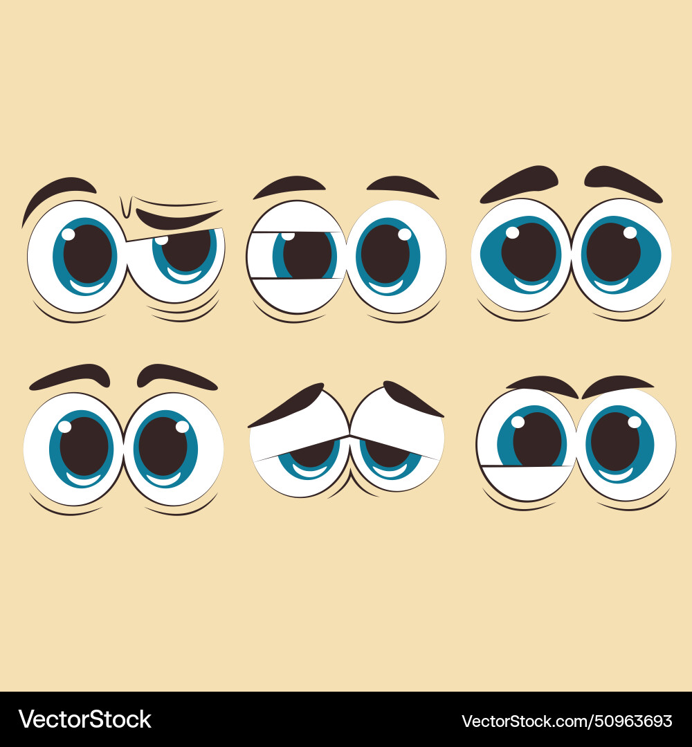 Indignant eyes set design Royalty Free Vector Image