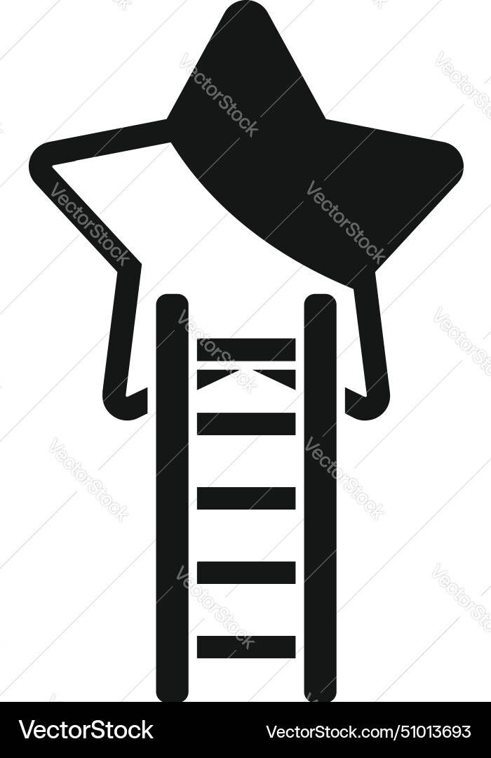Ladder to success star icon simple Royalty Free Vector Image