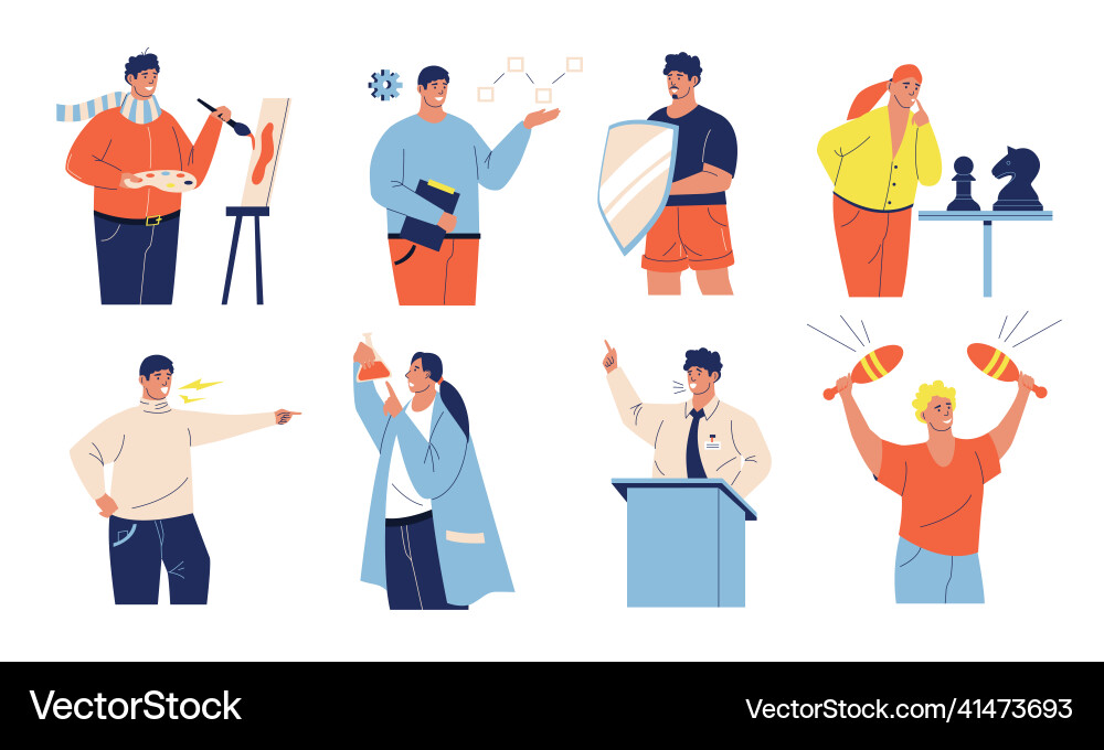Mbti types person with different personality Vector Image