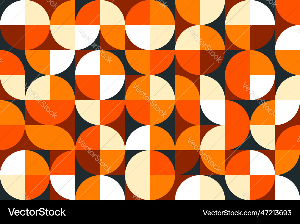 Modern bauhaus geometric pattern black orange Vector Image