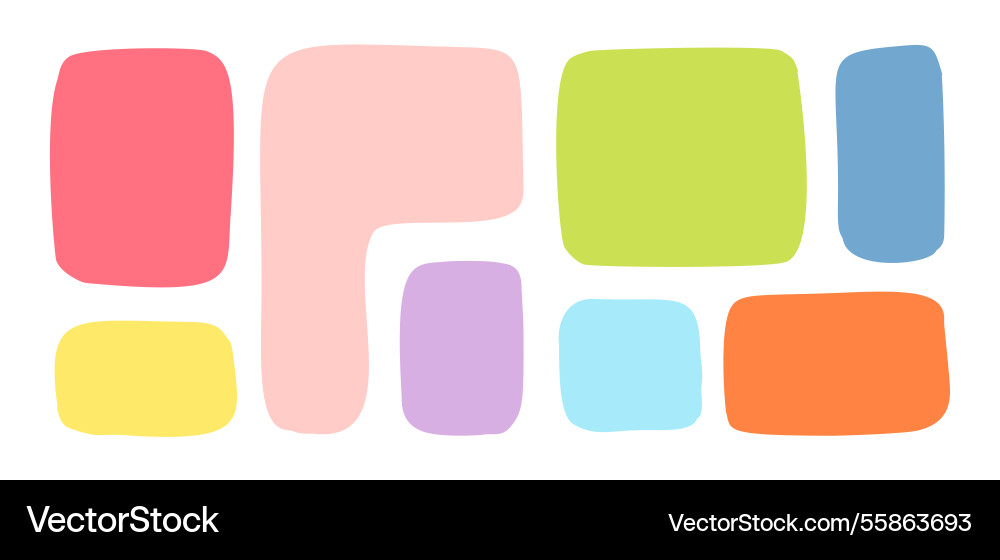 Organic liquid rectangle frame shapes set hand Vector Image