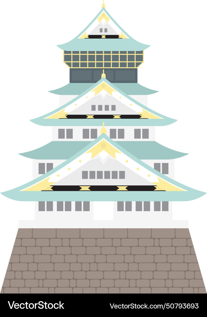 Osaka castle Royalty Free Vector Image - VectorStock