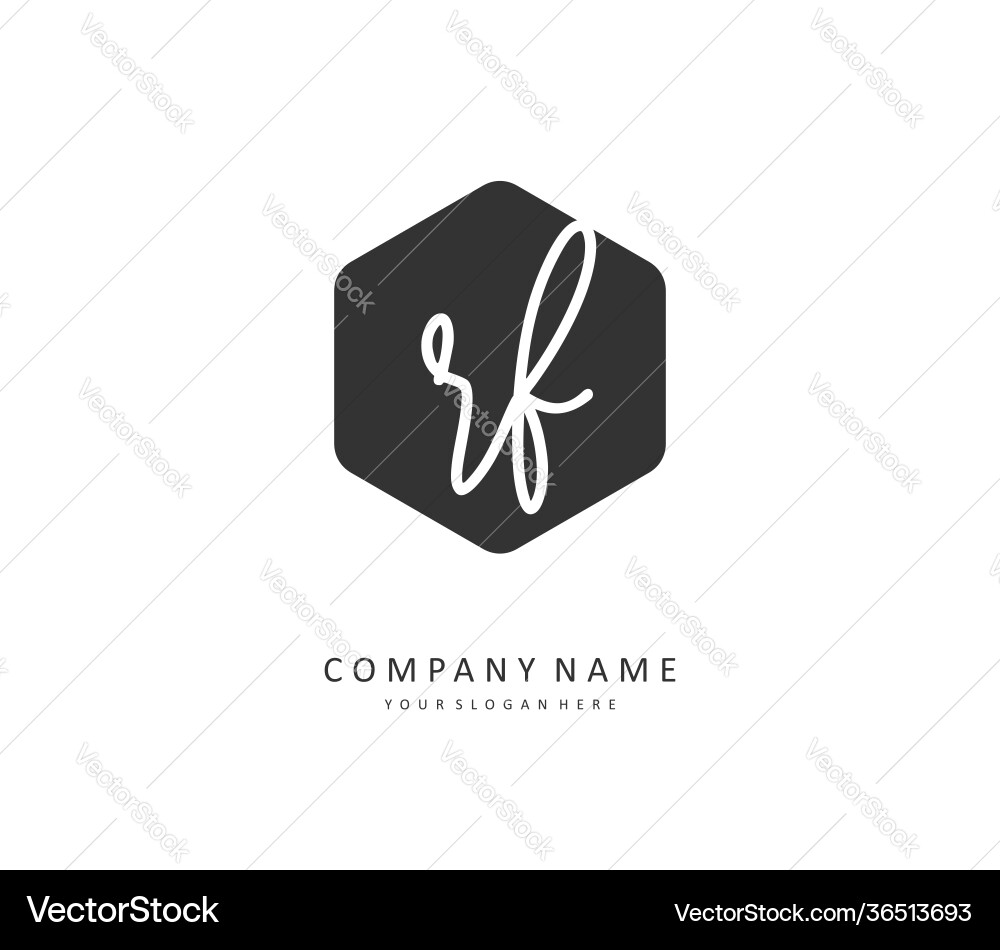Rf initial letter handwriting and signature logo Vector Image