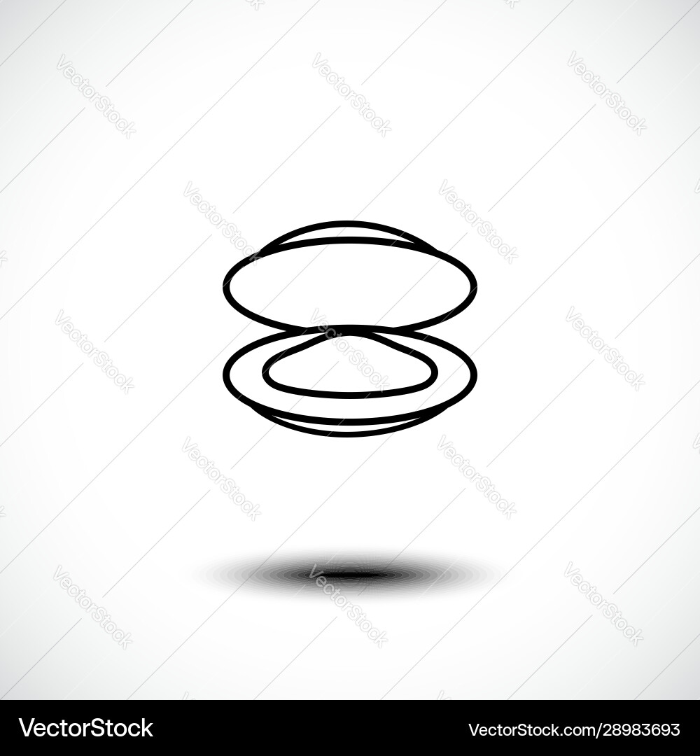 Sea shell line art icon isolated on white Vector Image