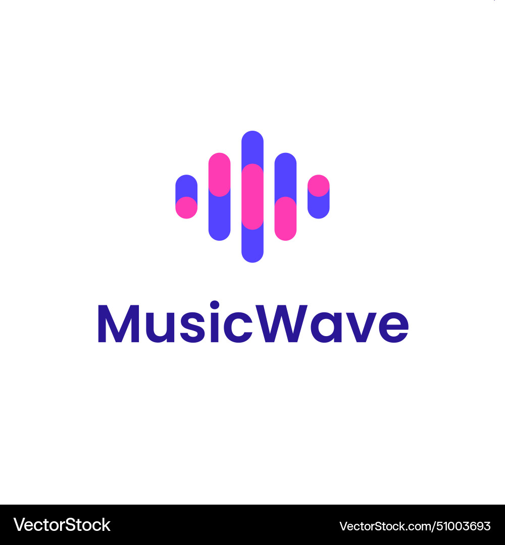 Sound wave music logo Royalty Free Vector Image
