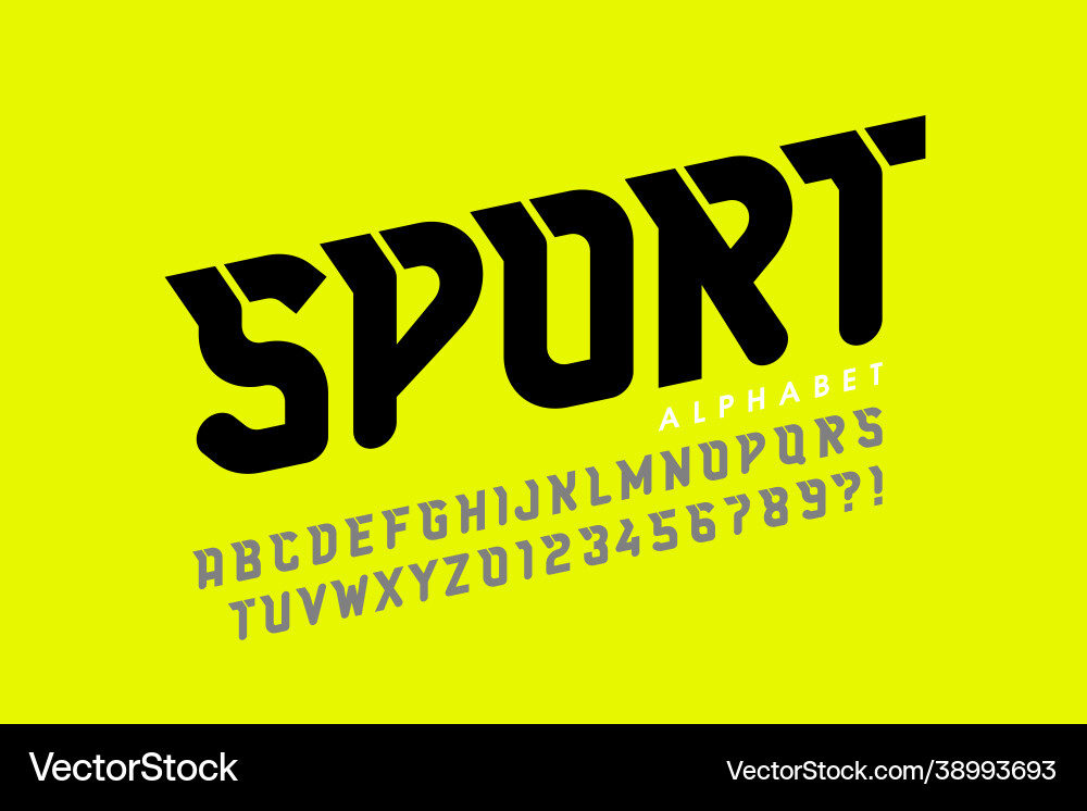 Sport style font design alphabet letters Vector Image