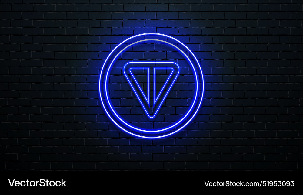 Toncoin cryptocurrency on the background Vector Image