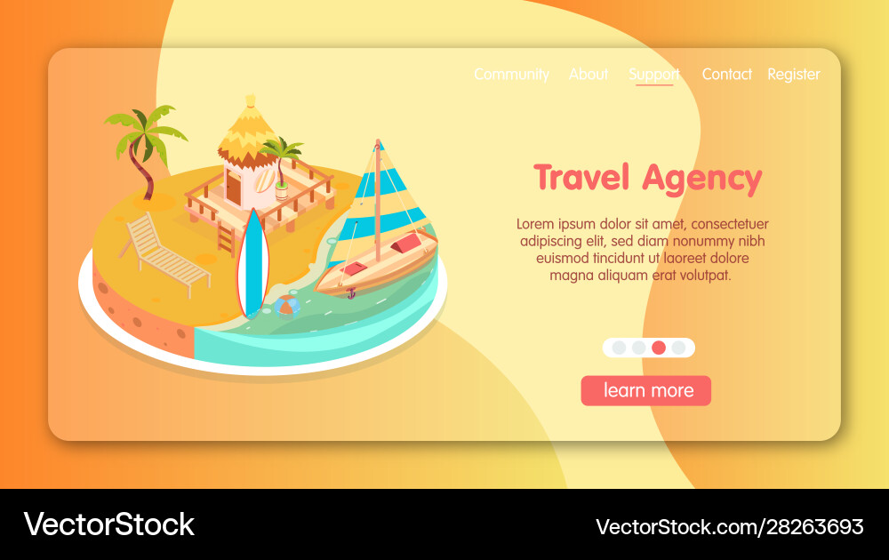 Tropical rest page design Royalty Free Vector Image