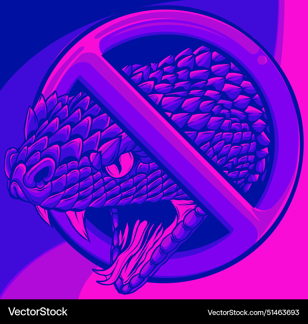Warning sign no snakes prohibition Royalty Free Vector Image