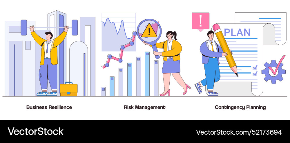 Business resilience risk management contingency Vector Image