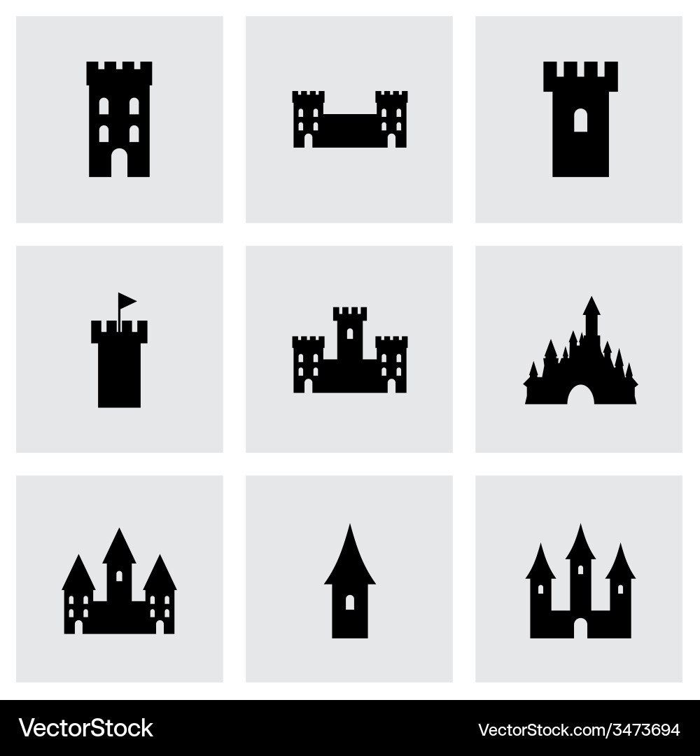 Castle icon set Royalty Free Vector Image - VectorStock