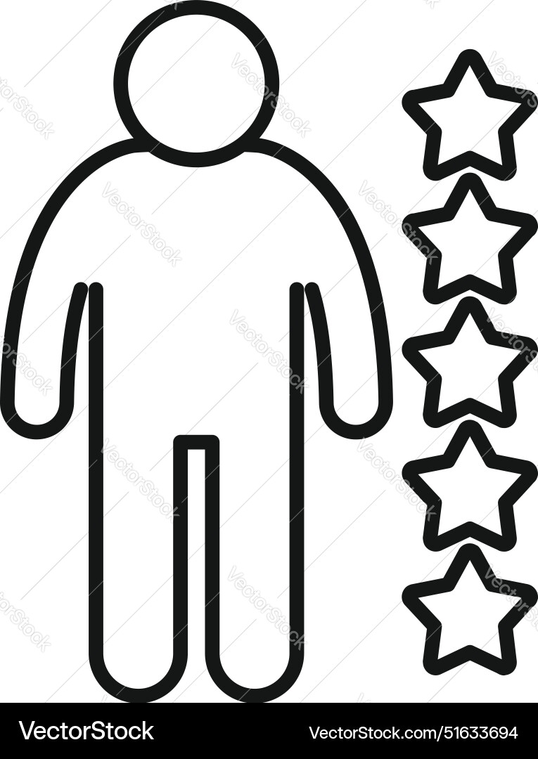 Customer giving five star feedback rating Vector Image