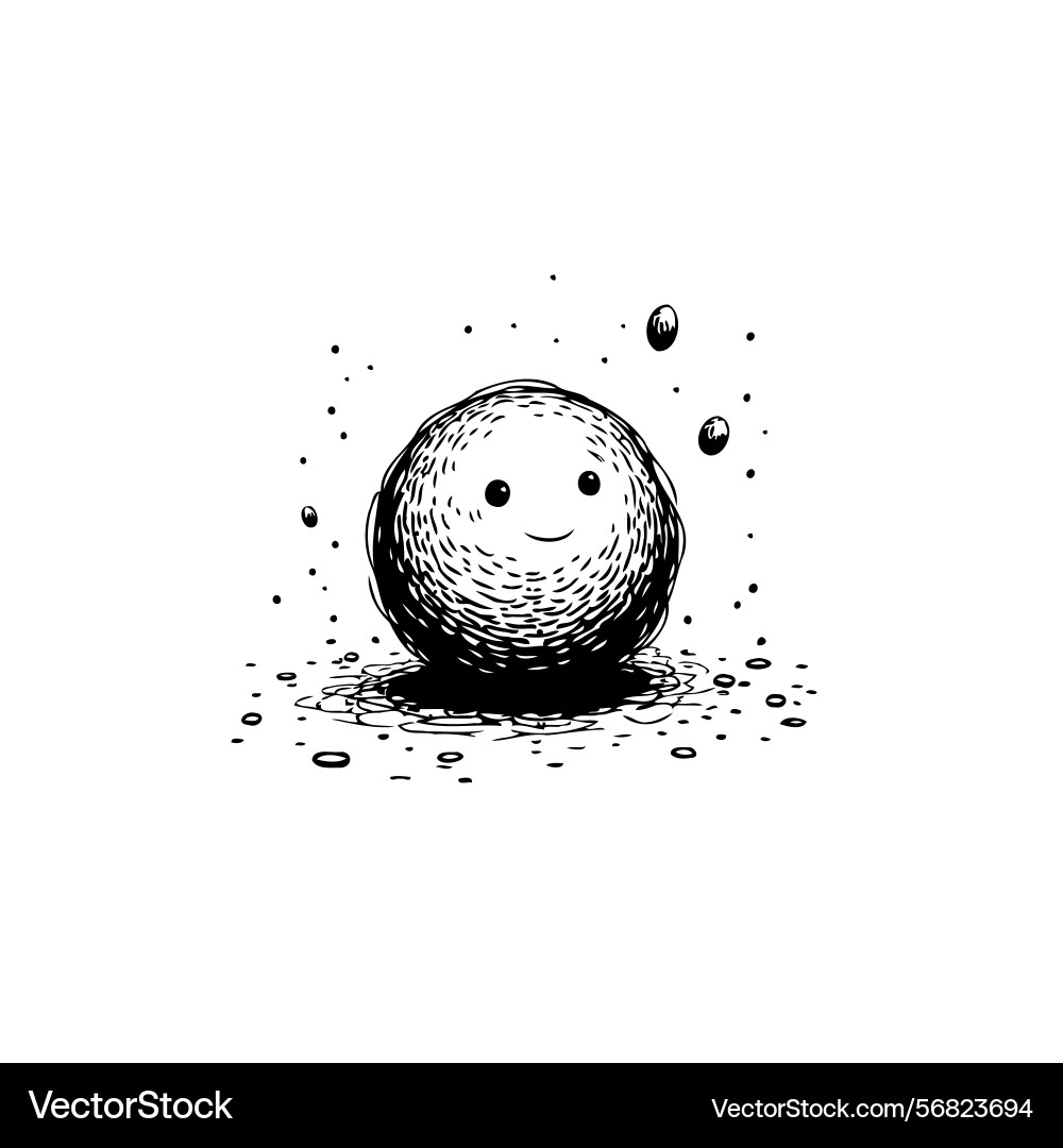 Enigmatic spherical character with an expressive Vector Image